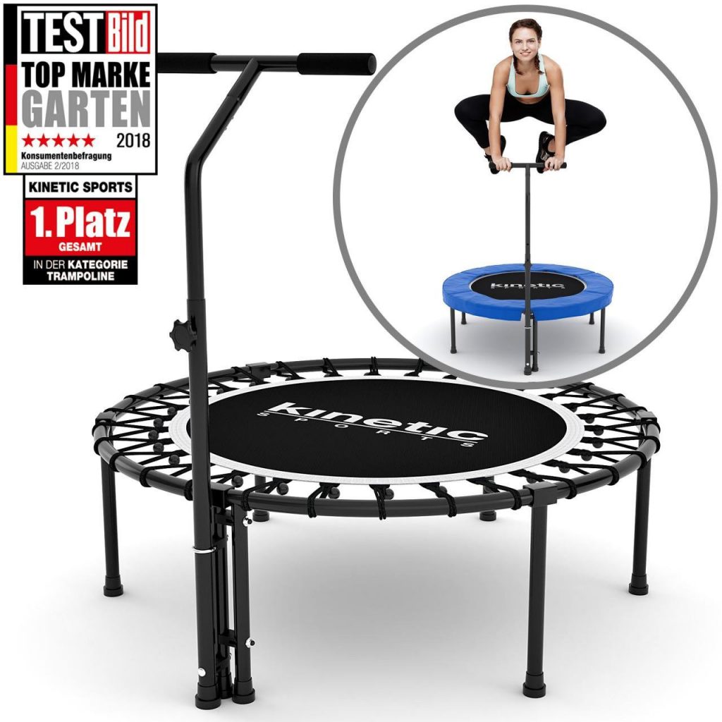 Kinetic Sports Indoor Fitness Trampolin mit Griff und gelenkschonender ...